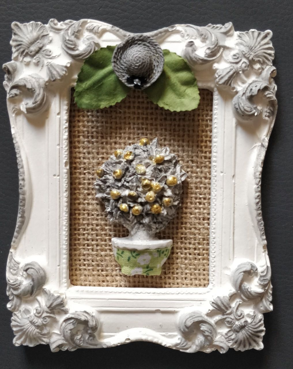 Mini tableau en plâtre oranger - Lesbricolesdekarine